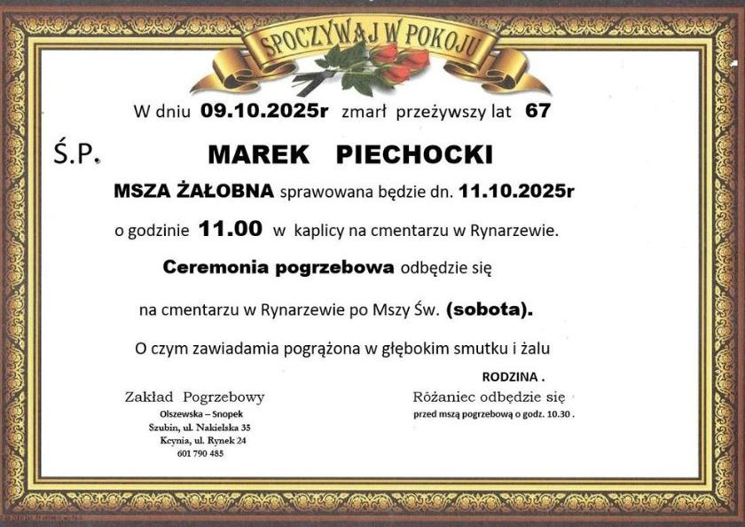 ŚP Marek Piechocki - nekrolog